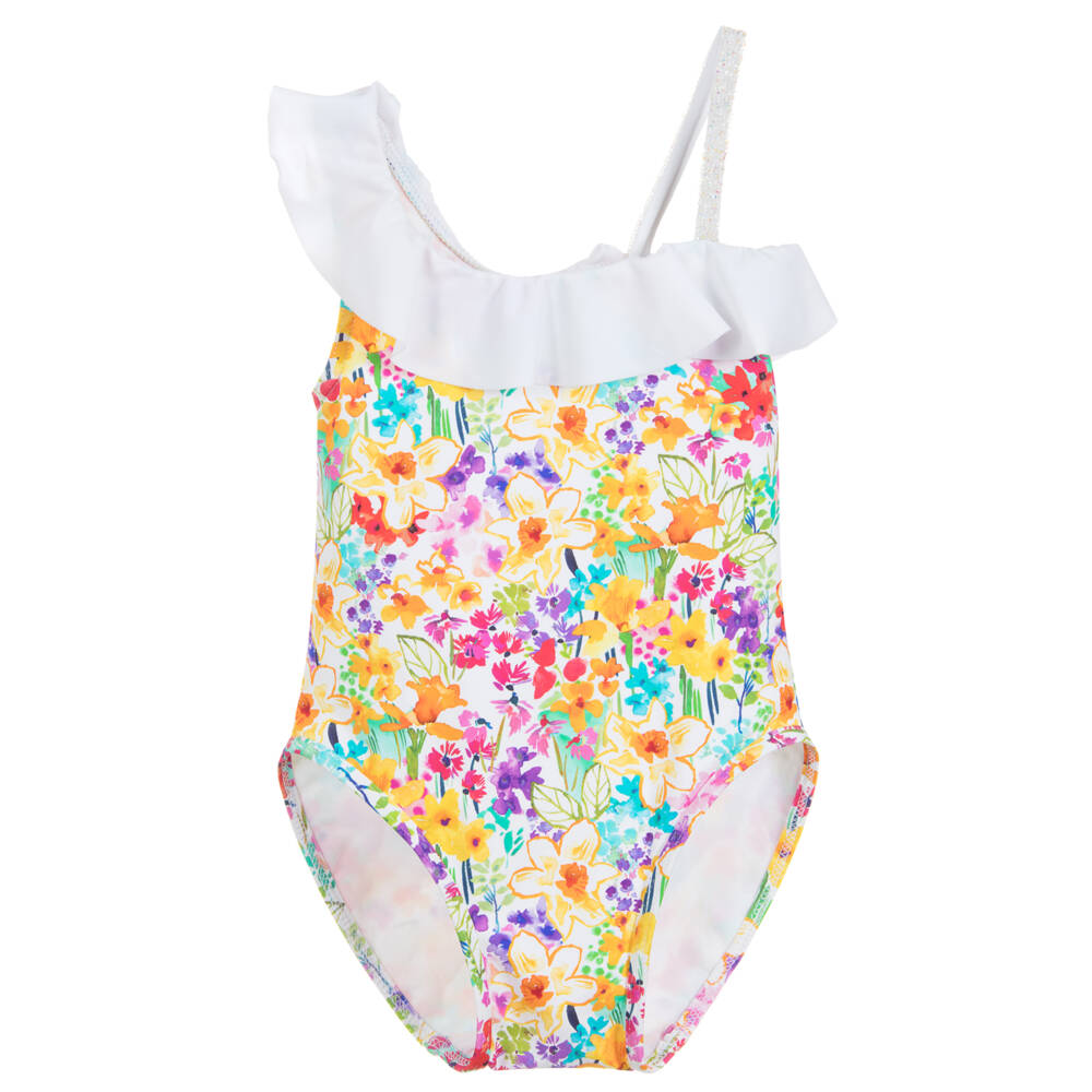 Girls Floral Ruffle Swimsuit Childrensalon