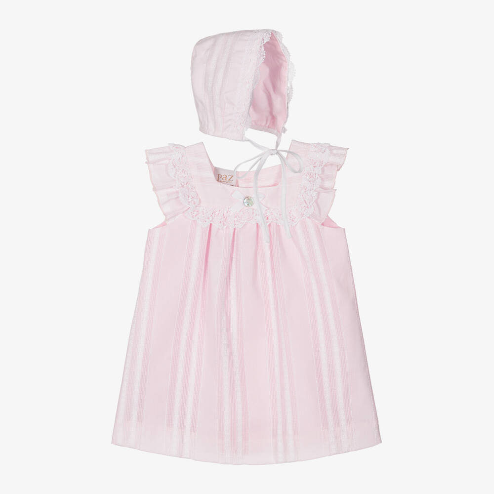 PAZ Rodríguez - Baby Girls Pink Cotton Dress Set | Childrensalon