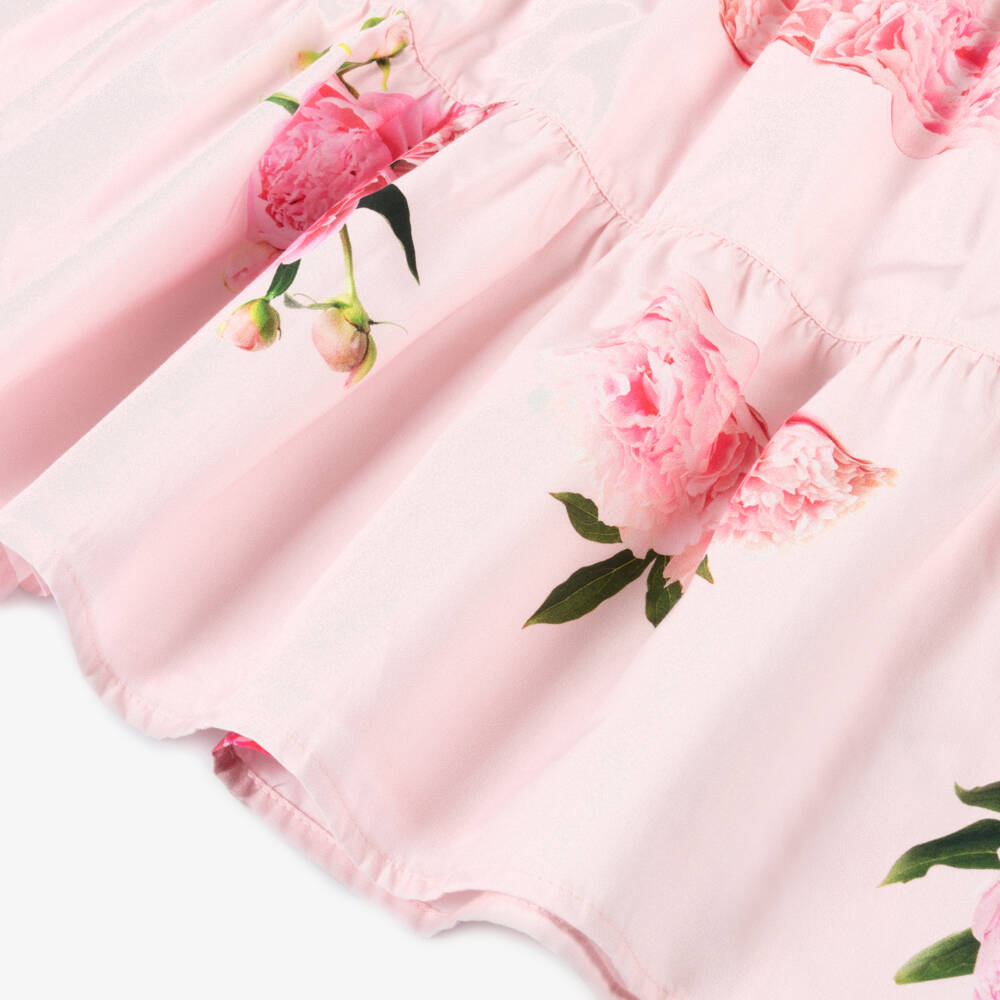 Phi Clothing - Girls Pink Cotton Peony Dress | Childrensalon