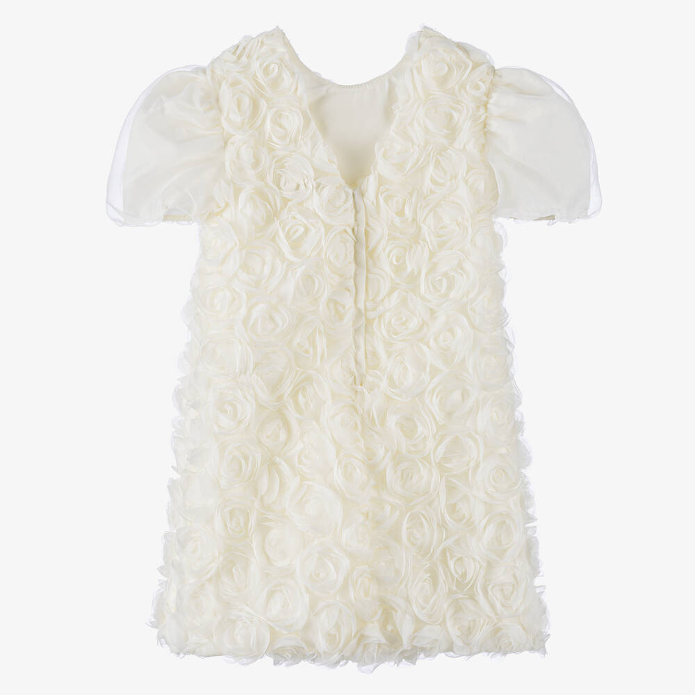 Piccola Speranza - Girls Ivory Tulle Rose Dress | Childrensalon