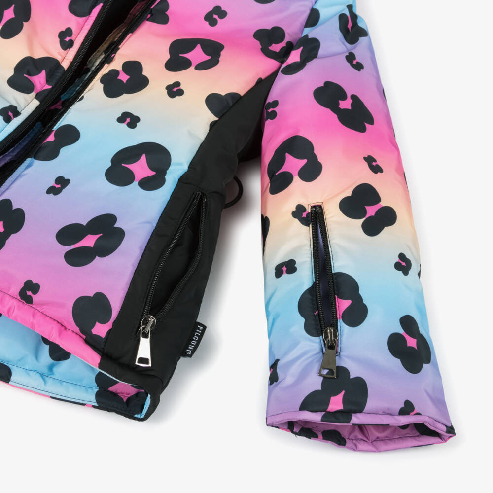 Pilguni - Girls Pink Leopard Print Ski Jacket | Childrensalon