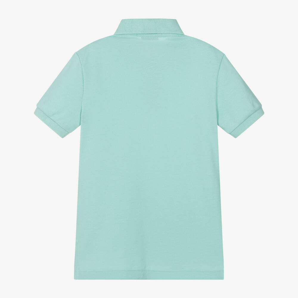 Ralph Lauren - Boys Aqua Blue Cotton Polo Shirt | Childrensalon
