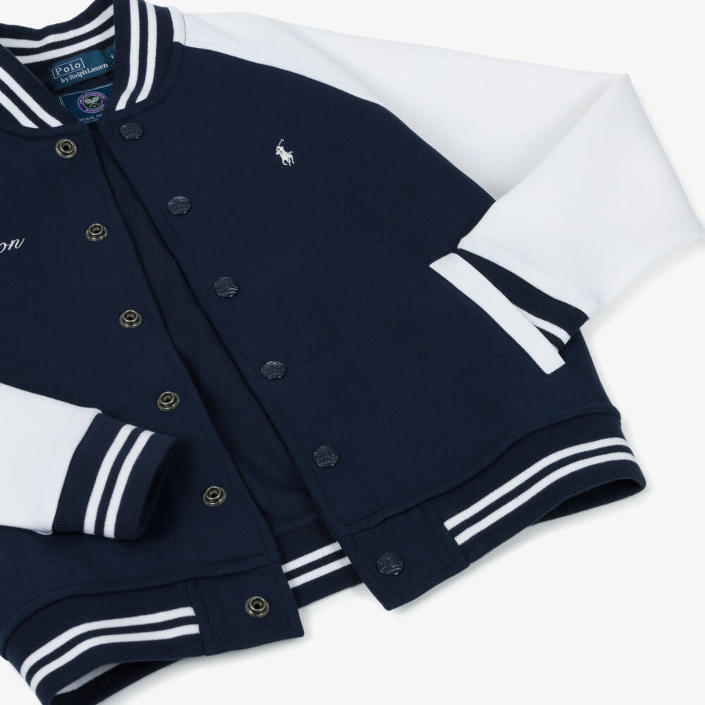 Ralph Lauren - Boys Blue & White Cotton Wimbledon Bomber Jacket ...