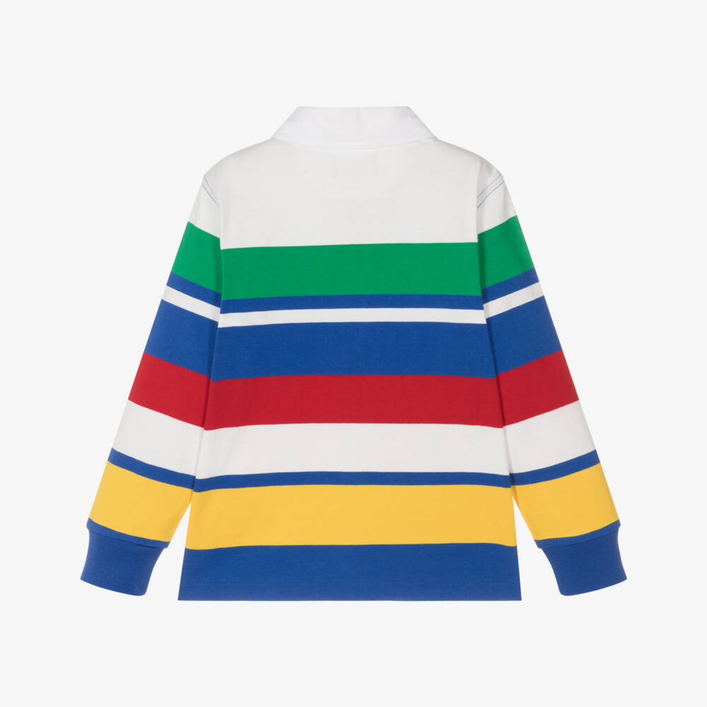 Ralph Lauren - Boys Colourful Stripe Cotton Rugby Shirt | Childrensalon