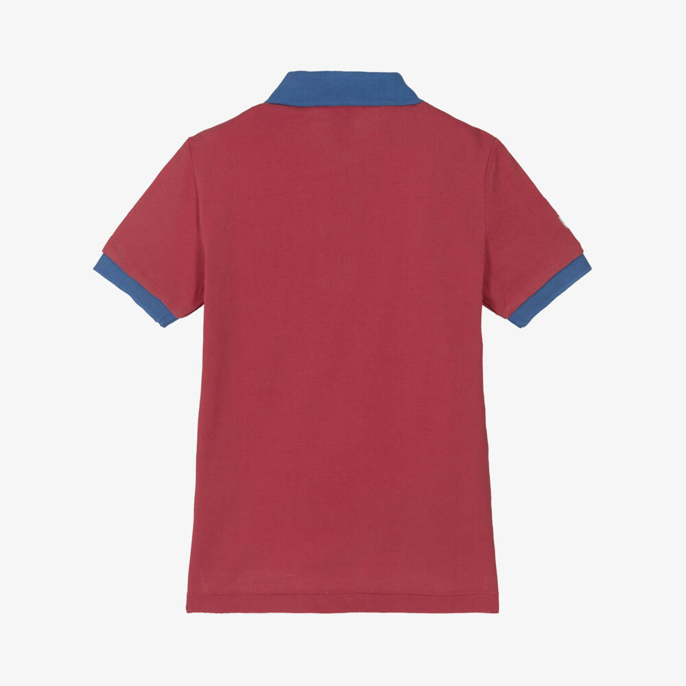 Ralph Lauren - Boys Red & Blue Piqué Big Pony Polo Shirt | Childrensalon