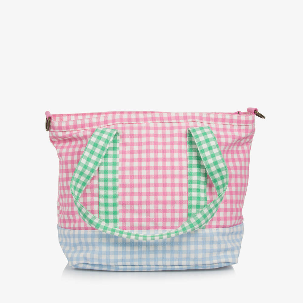 Ralph Lauren - Girls Pink Colourblock Gingham Canvas Tote Bag (44cm ...