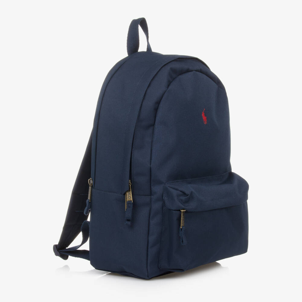 Ralph Lauren - Navy Blue Canvas Backpack (47cm) | Childrensalon