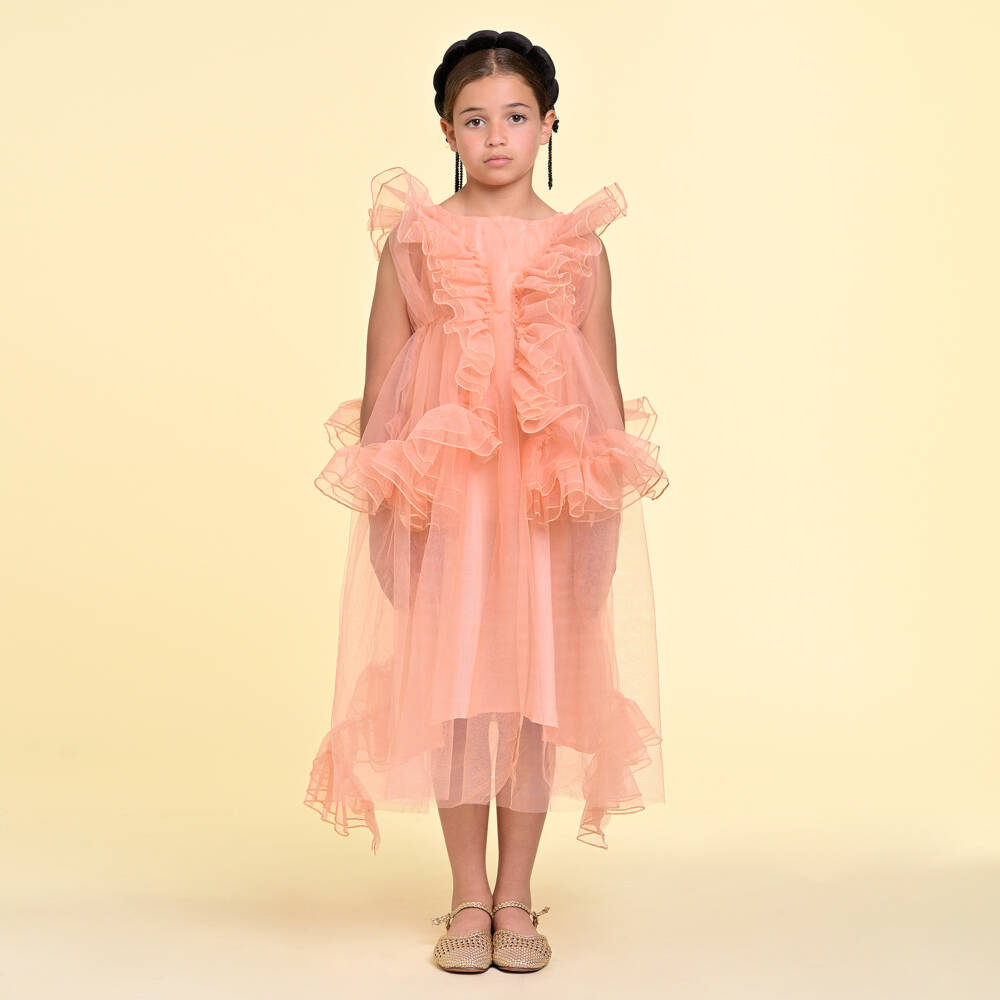 RaspberryPlum - Girls Pink Tulle Ruffle Dress | Childrensalon