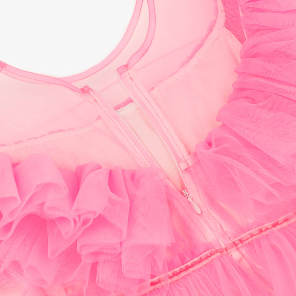 RaspberryPlum - Girls Pink Tulle Ruffle Dress | Childrensalon