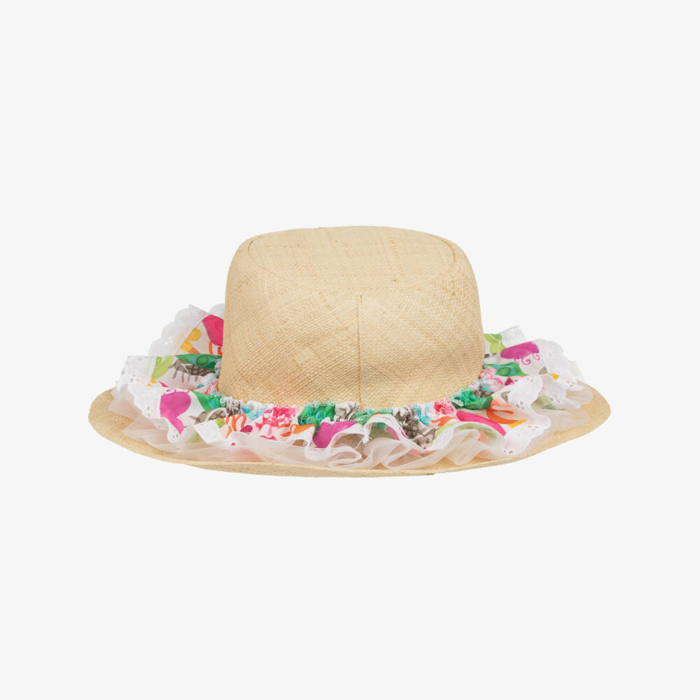 Selini Action - Girls Beige Straw Hat | Childrensalon