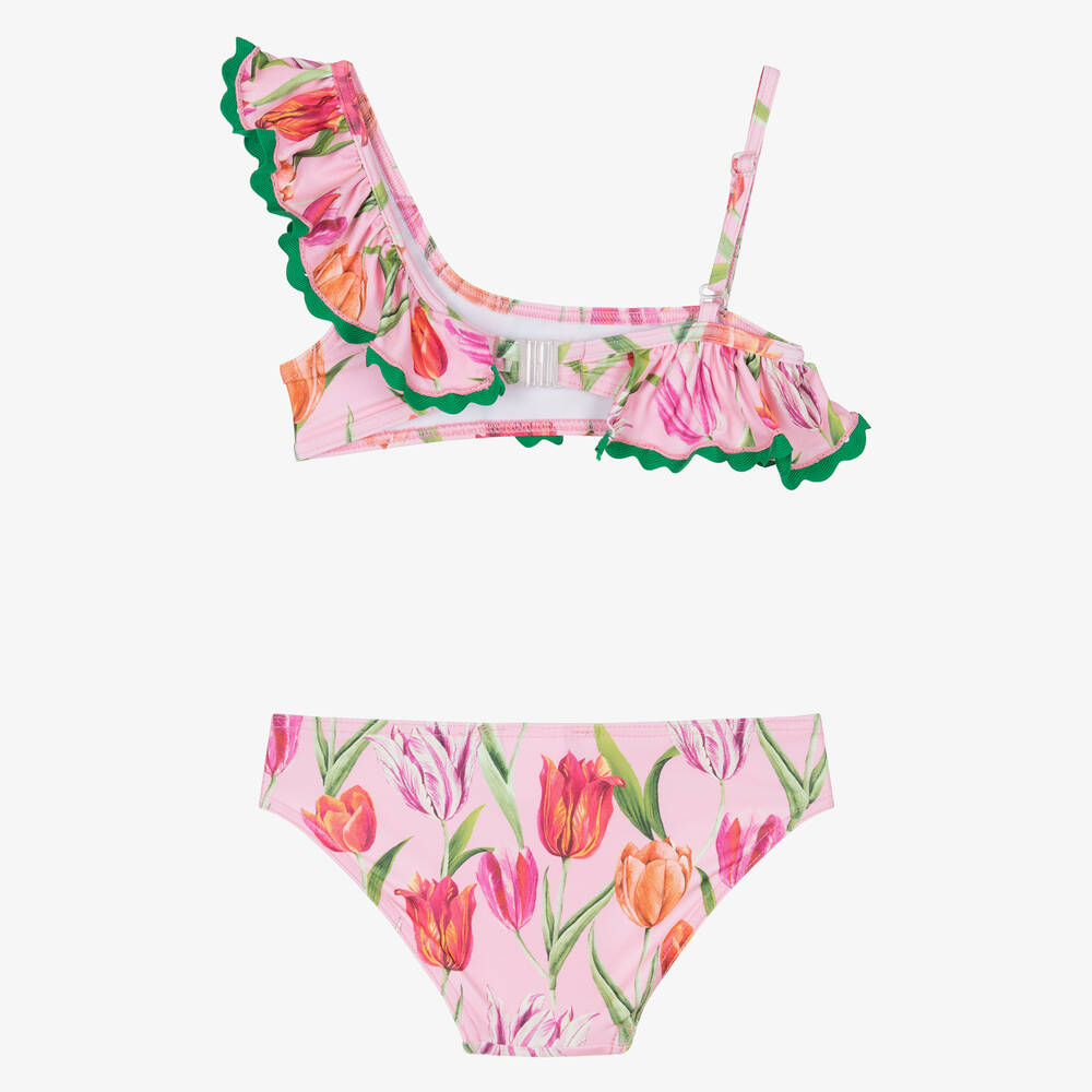 Selini Action - Girls Pink Floral Bikini | Childrensalon