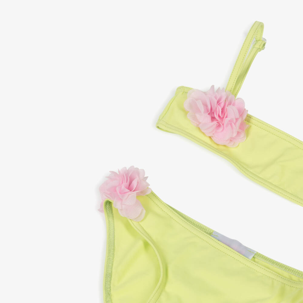 Selini Action - Girls Yellow & Pink Flower Bikini | Childrensalon