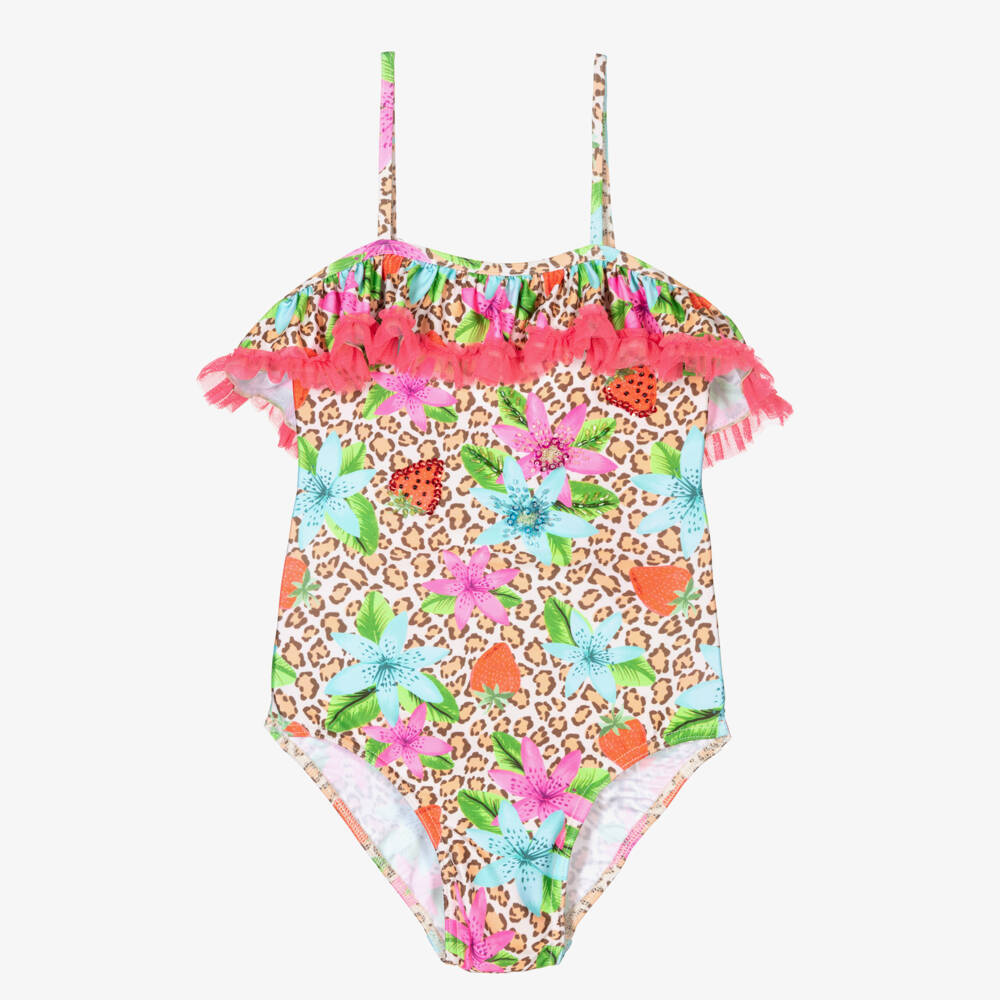 Selini Action - Pink Leopard Print Swimsuit | Childrensalon