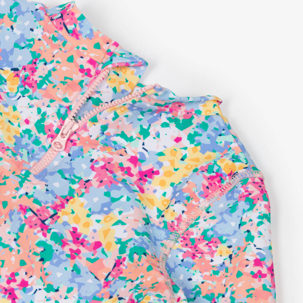 Shade Critters - Girls Pink Floral Print Swim Set (UPF 50+) | Childrensalon