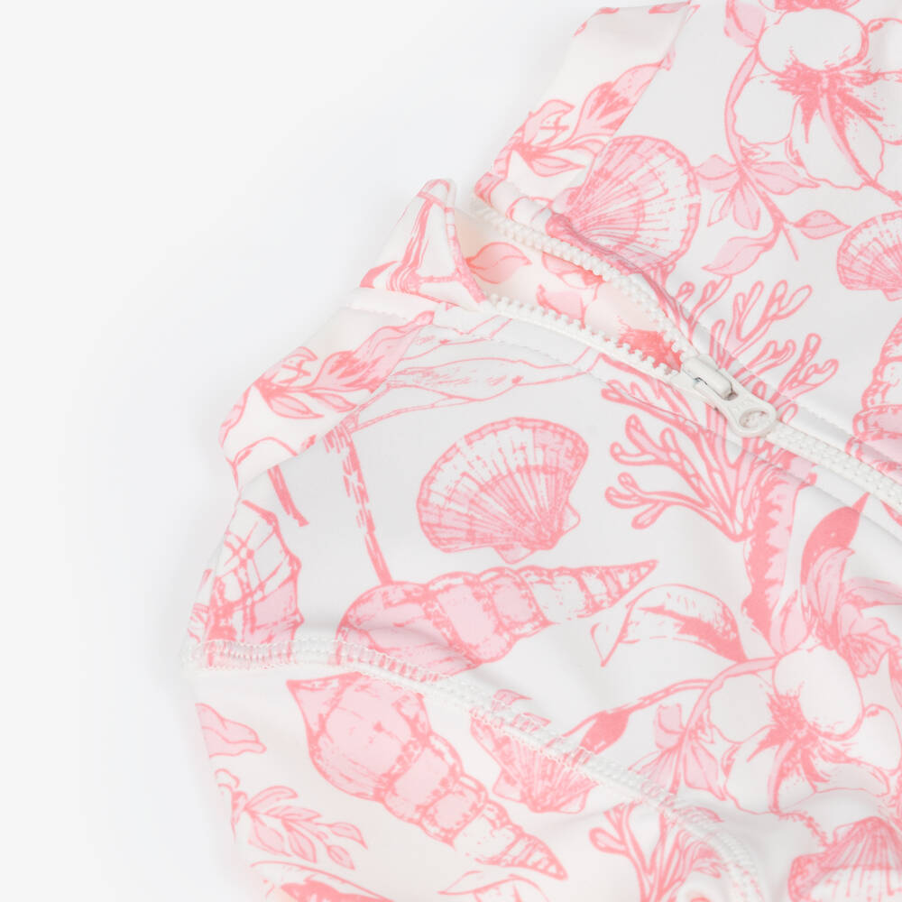 Shade Critters - Girls Pink Seashell Swimsuit (UPF50+) | Childrensalon