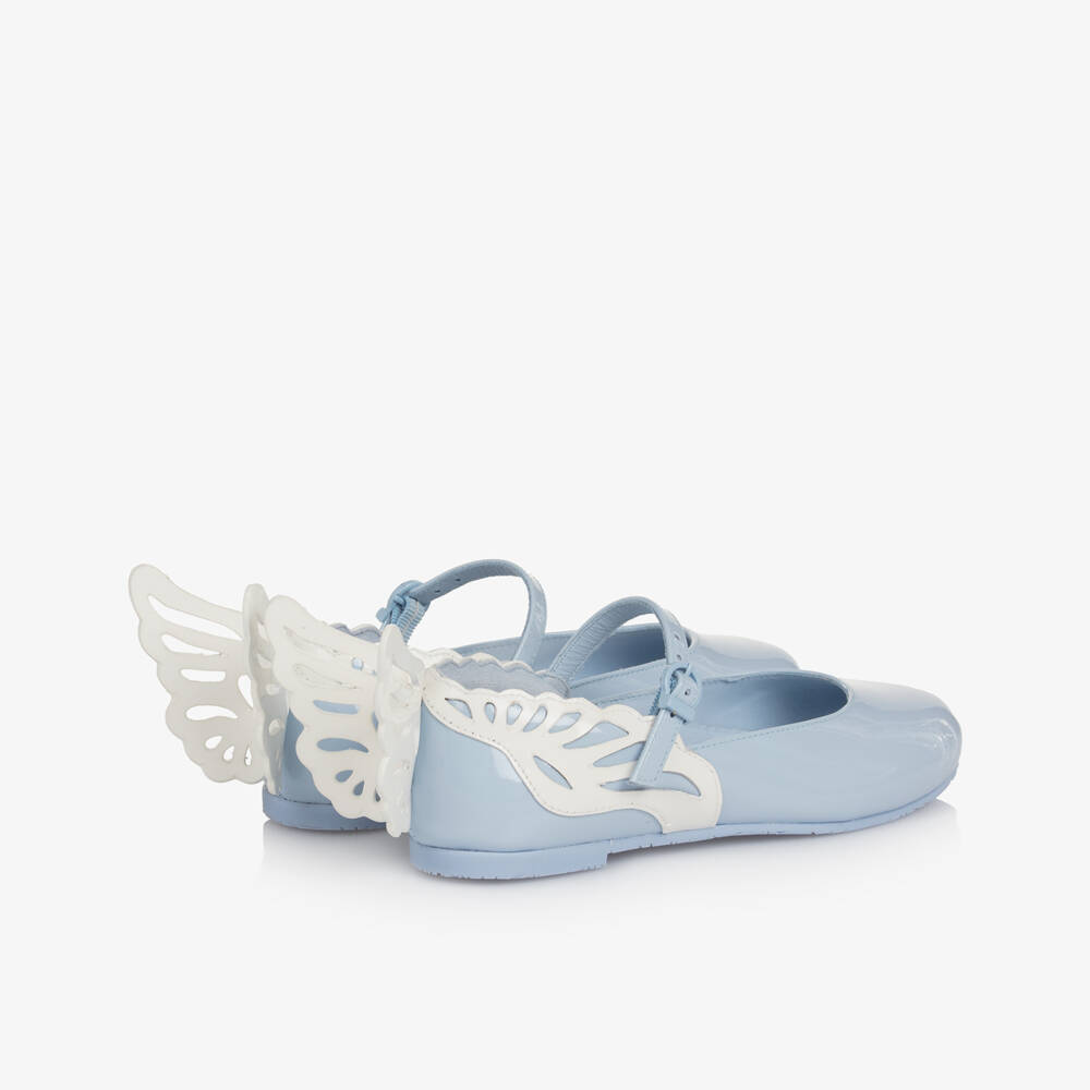Sophia Webster Mini - Girls Blue Leather Heavenly Shoes | Childrensalon