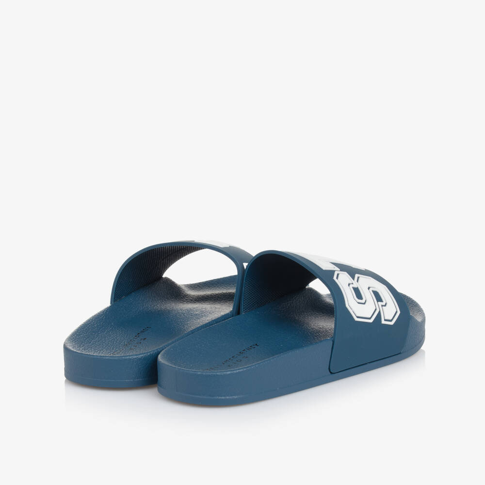 Stella McCartney Kids - Blue Varsity Logo Sliders | Childrensalon