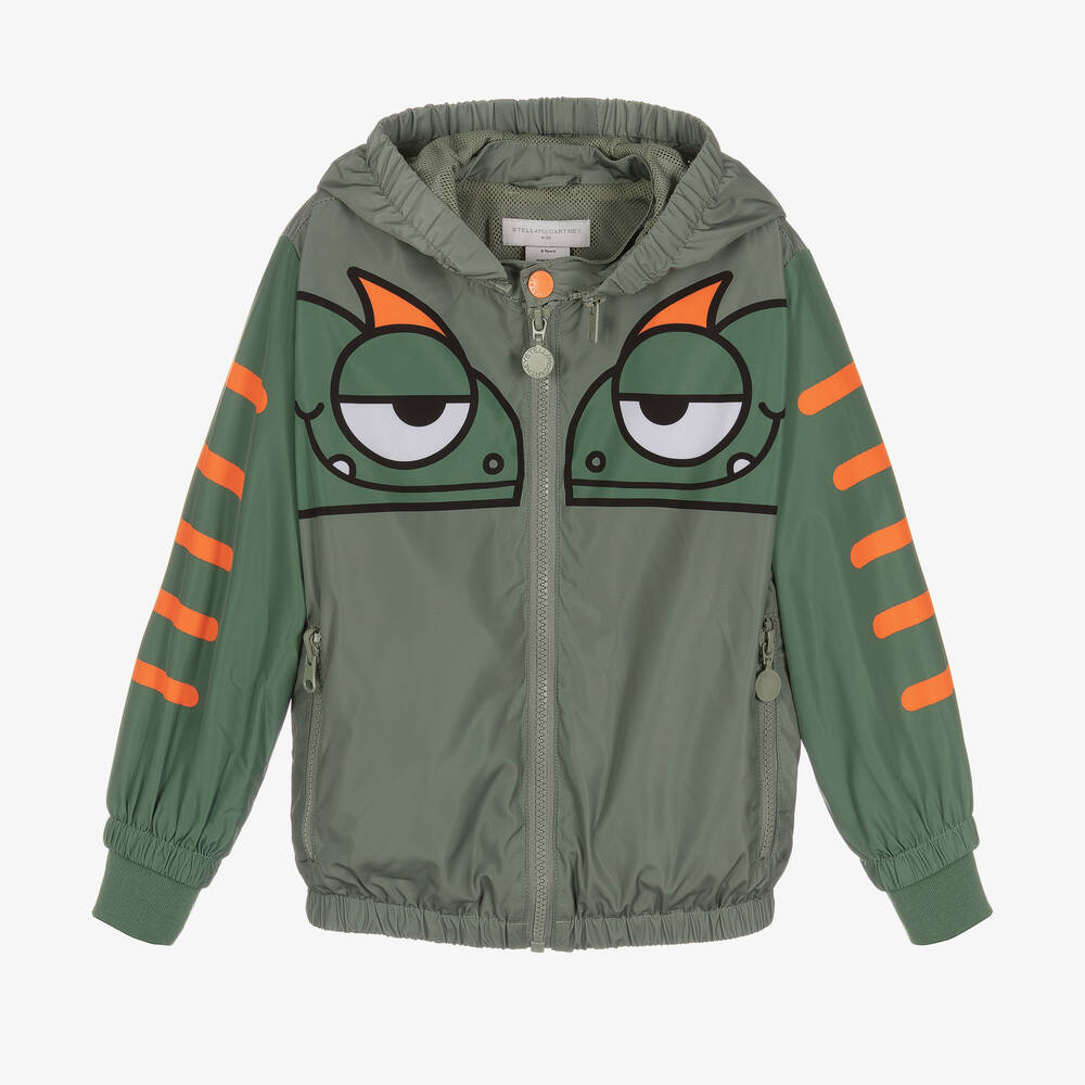 Stella McCartney Kids - Boys Green Hooded Gecko Jacket | Childrensalon