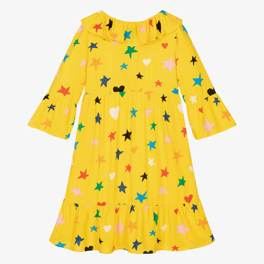 Stella McCartney Kids - Girls Yellow Star Print Dress | Childrensalon