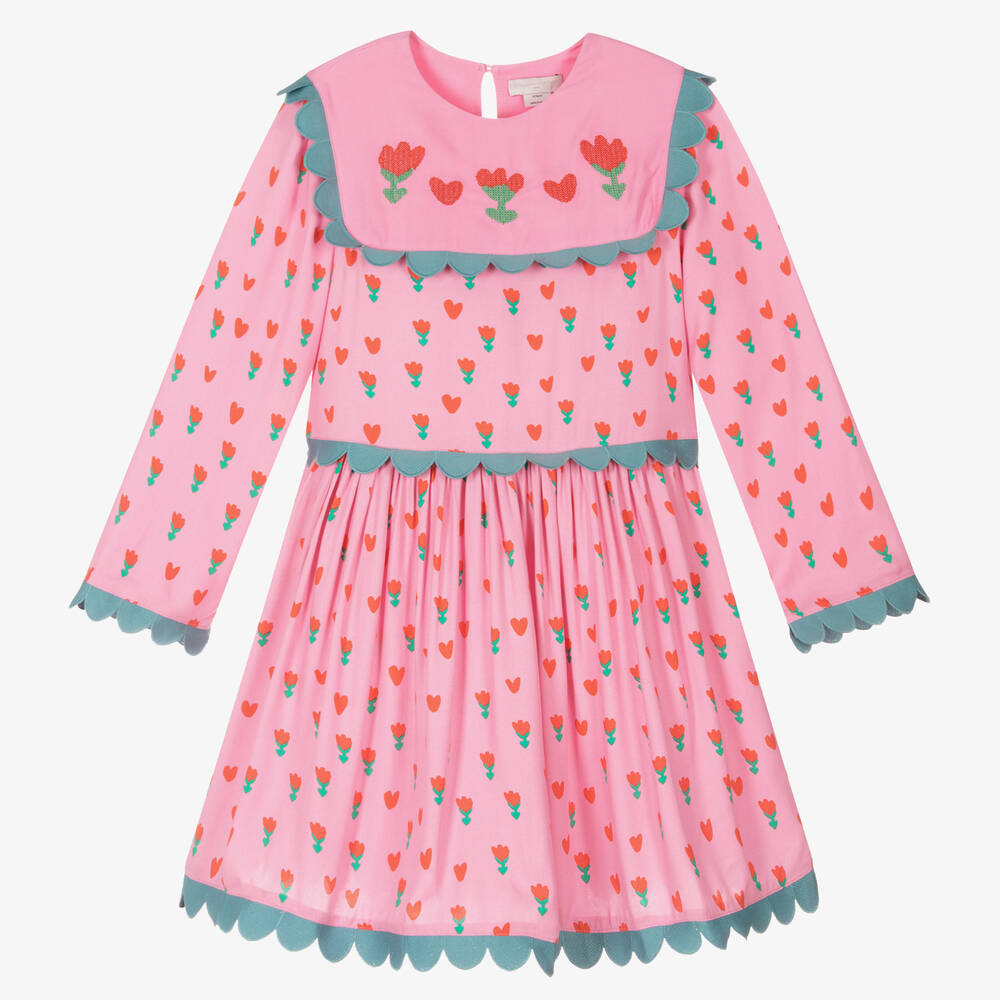 Stella McCartney Kids - Teen Girls Pink Viscose Tulips Dress ...