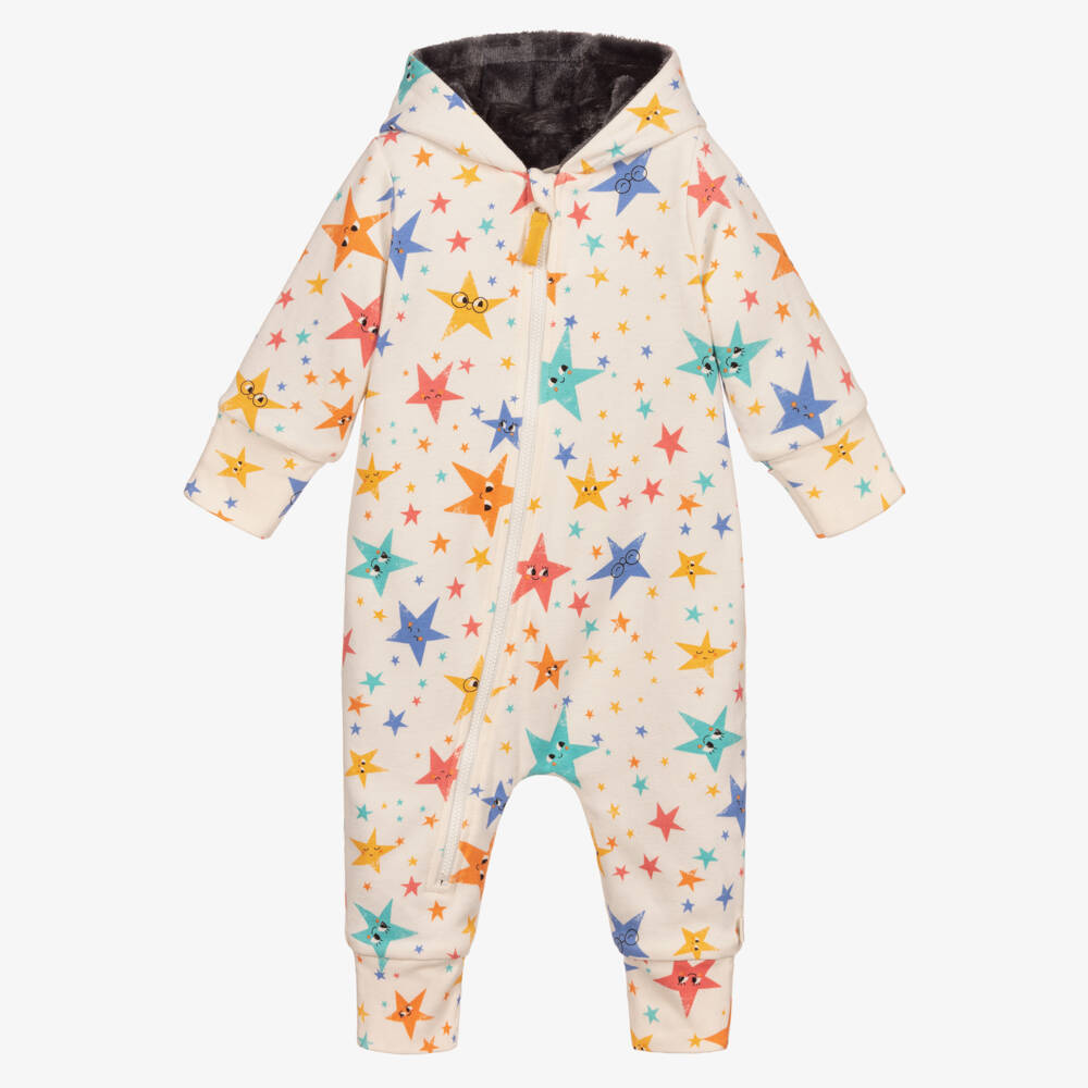 The Bonniemob - Ivory Organic Cotton Pramsuit | Childrensalon