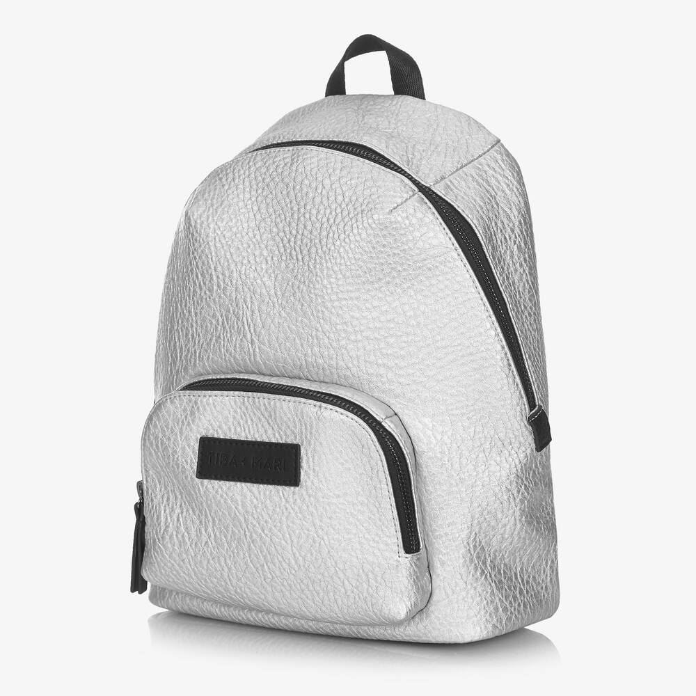 TIBA + MARL - Silver Metallic Backpack (29cm) | Childrensalon