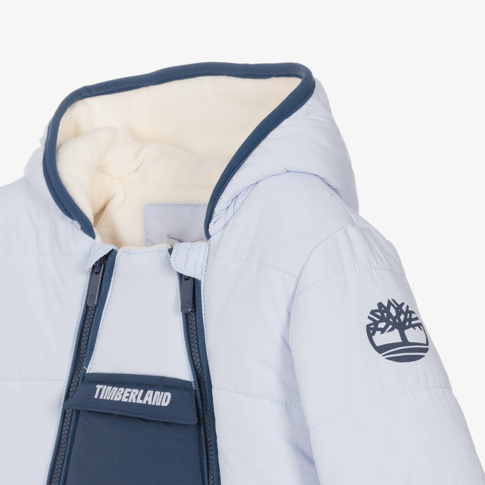 Timberland - Baby Boys Blue Padded Snowsuit | Childrensalon