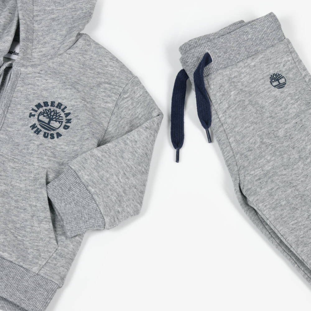 Timberland - Boys Grey Cotton Jersey Tracksuit | Childrensalon