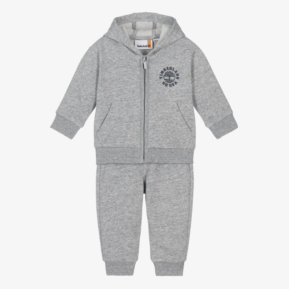 Timberland - Boys Grey Cotton Jersey Tracksuit | Childrensalon