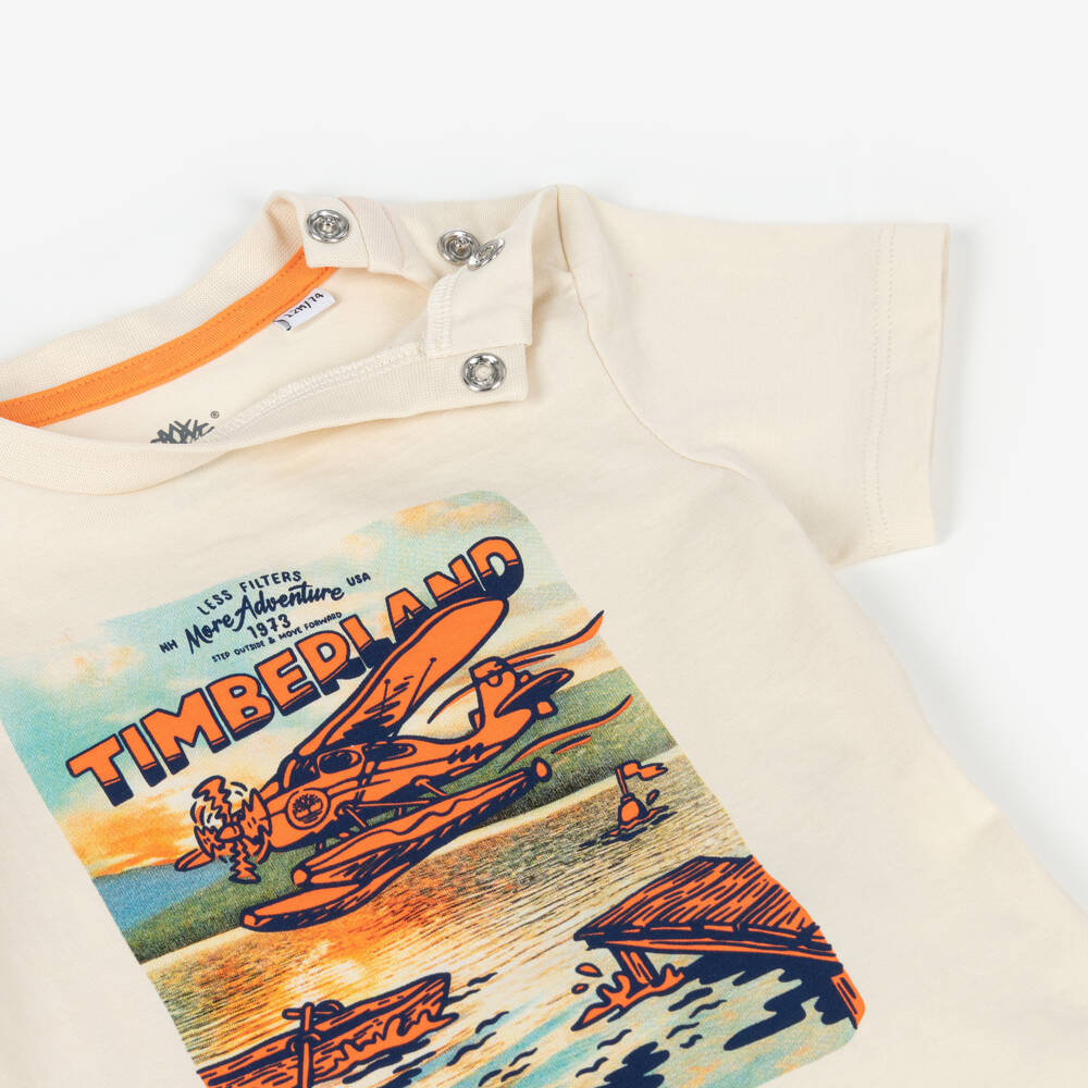 Timberland - Boys Ivory Cotton Sea Plane T-Shirt | Childrensalon