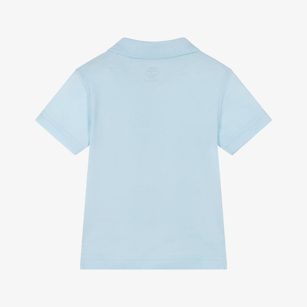 Timberland - Boys Pale Blue Cotton Piqué Polo Shirt | Childrensalon