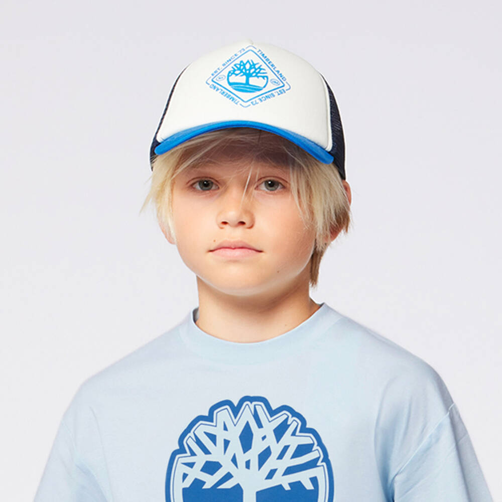 Timberland - Boys Two-Tone Blue Baseball Cap | Childrensalon