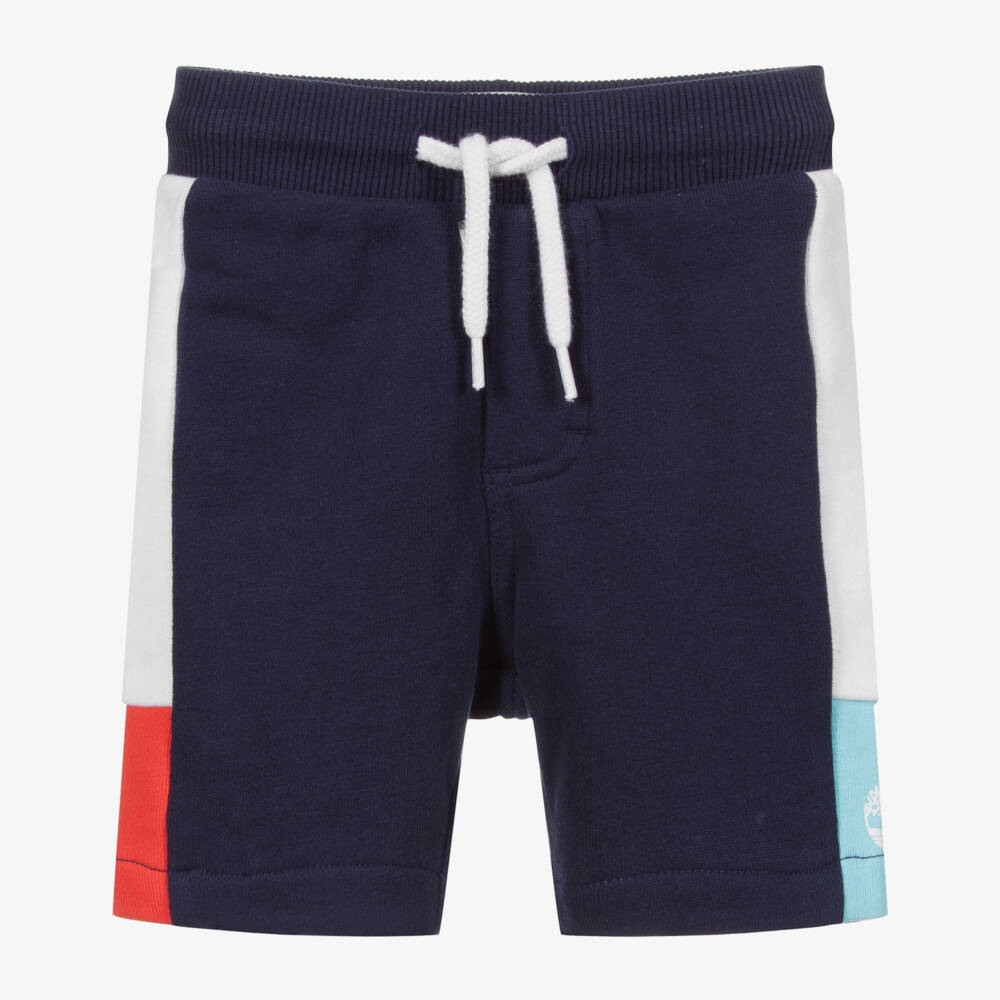 Timberland - Navy Blue Cotton Logo Shorts | Childrensalon