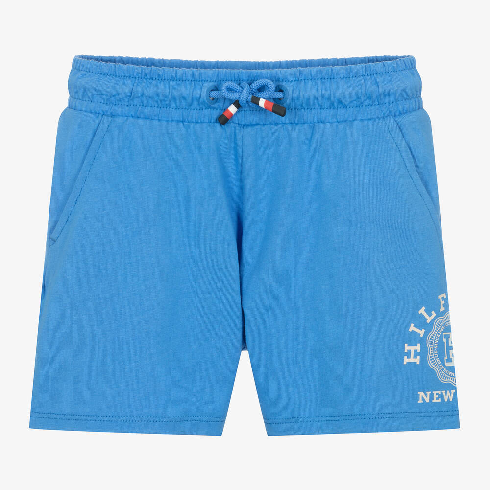 Tommy Hilfiger - Boys Blue Cotton Jersey Shorts | Childrensalon