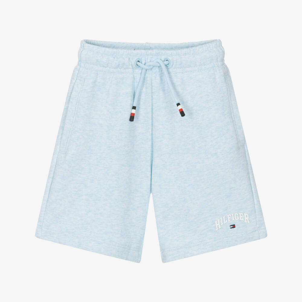 Tommy Hilfiger - Boys Blue Marl Varsity Logo Jersey Shorts | Childrensalon