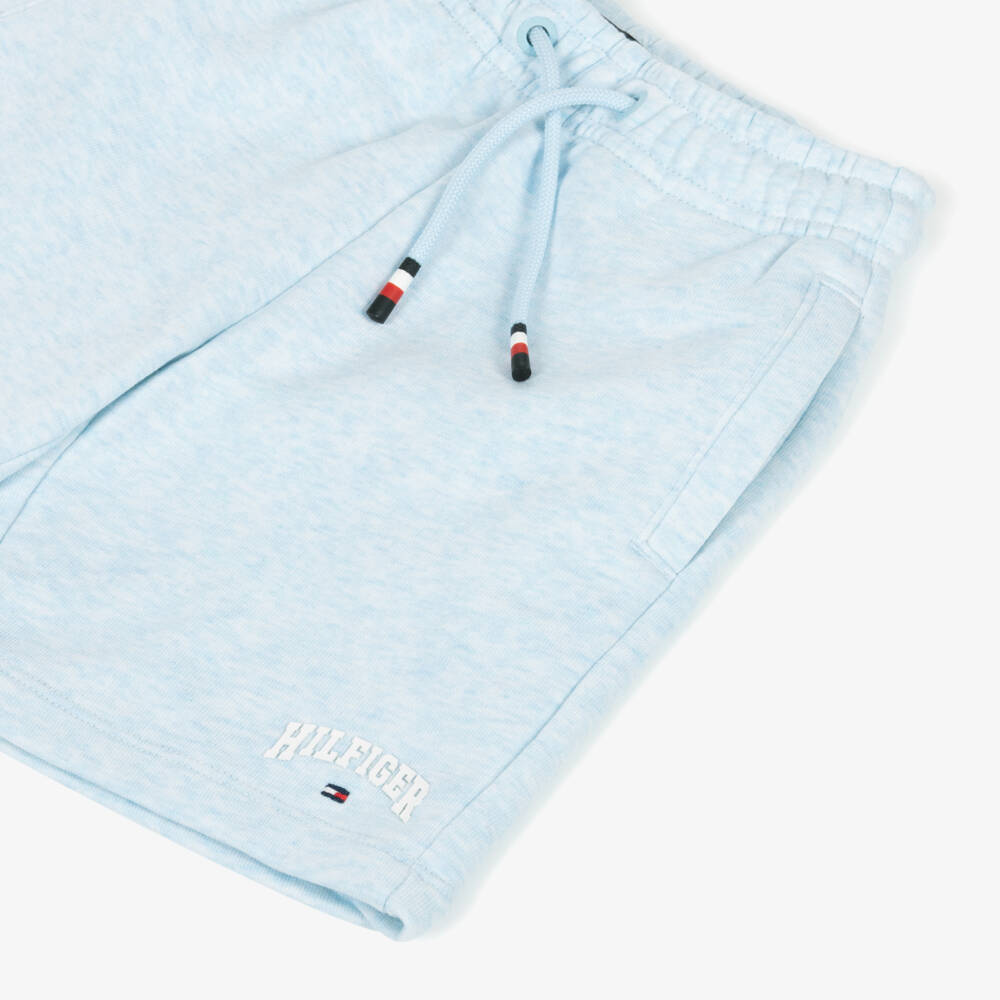 Tommy Hilfiger - Boys Blue Marl Varsity Logo Jersey Shorts | Childrensalon