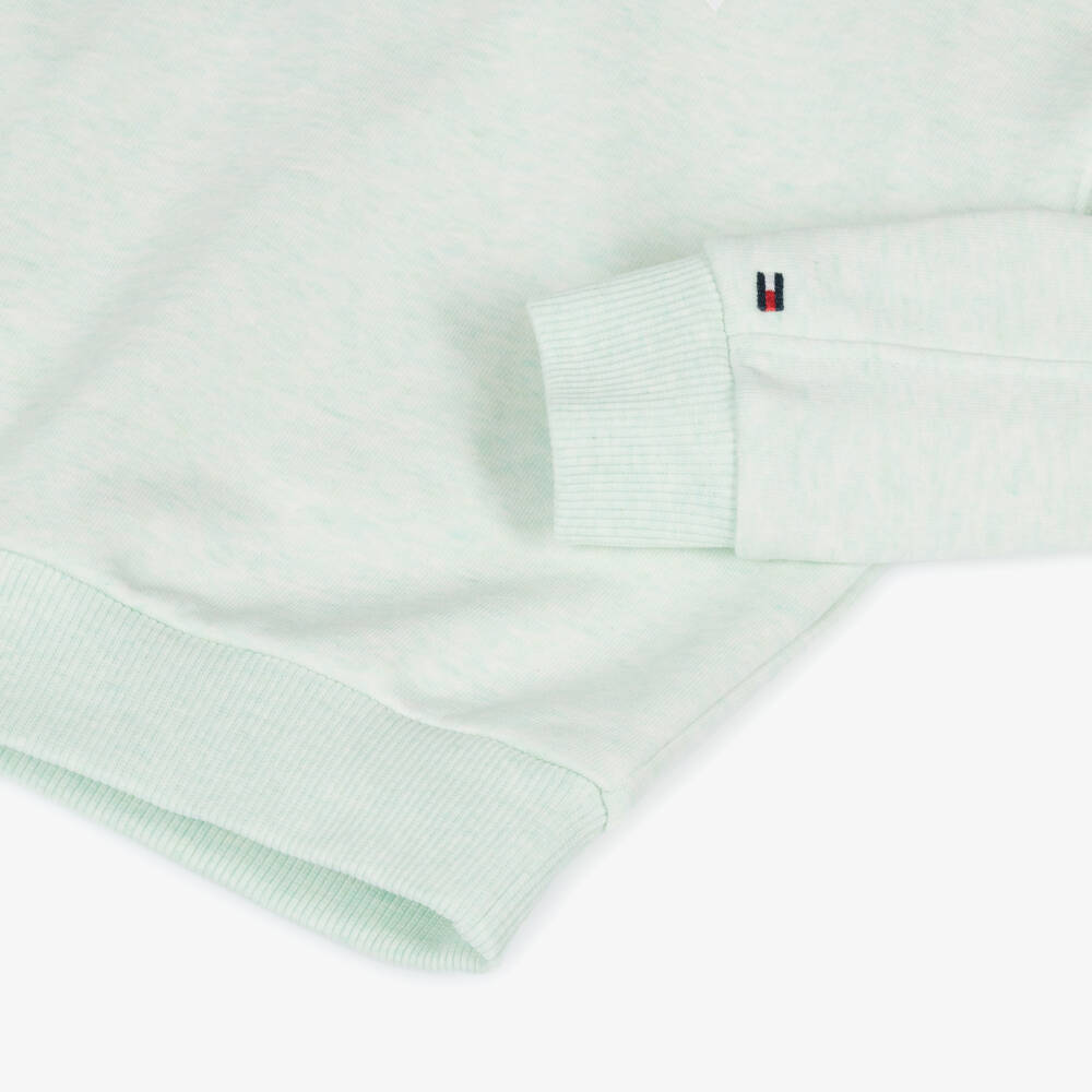 Tommy Hilfiger - Boys Green Marl Varsity Logo Hoodie | Childrensalon