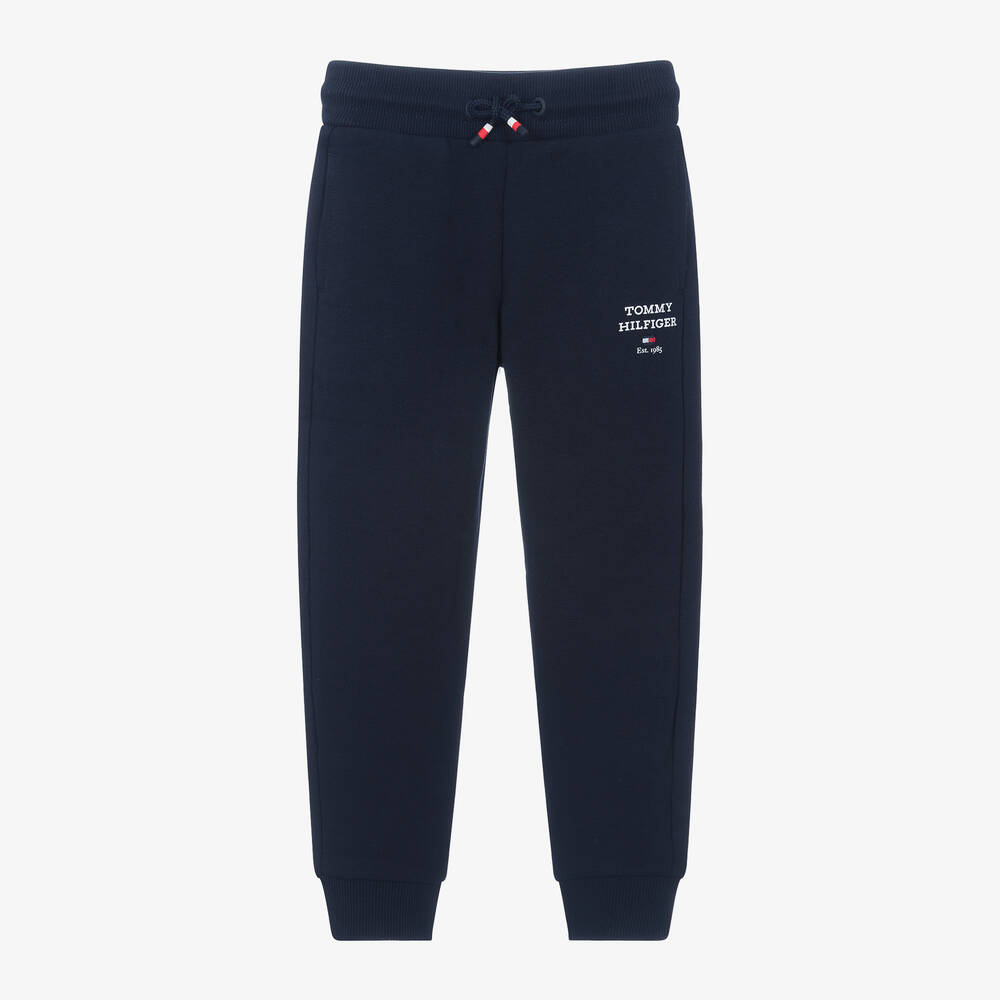Tommy Hilfiger - Boys Navy Blue Cotton Joggers | Childrensalon