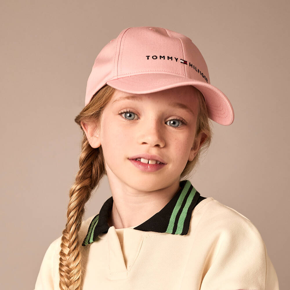 Tommy Hilfiger - Girls Pink Cotton Cap | Childrensalon