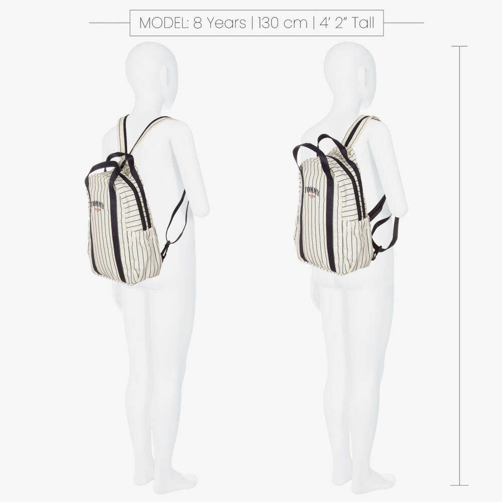 Tommy Hilfiger - Ivory Varsity Stripe Backpack (30cm) | Childrensalon