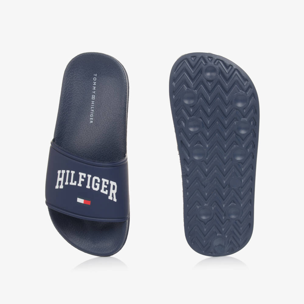Tommy Hilfiger - Navy Blue Logo Sliders | Childrensalon
