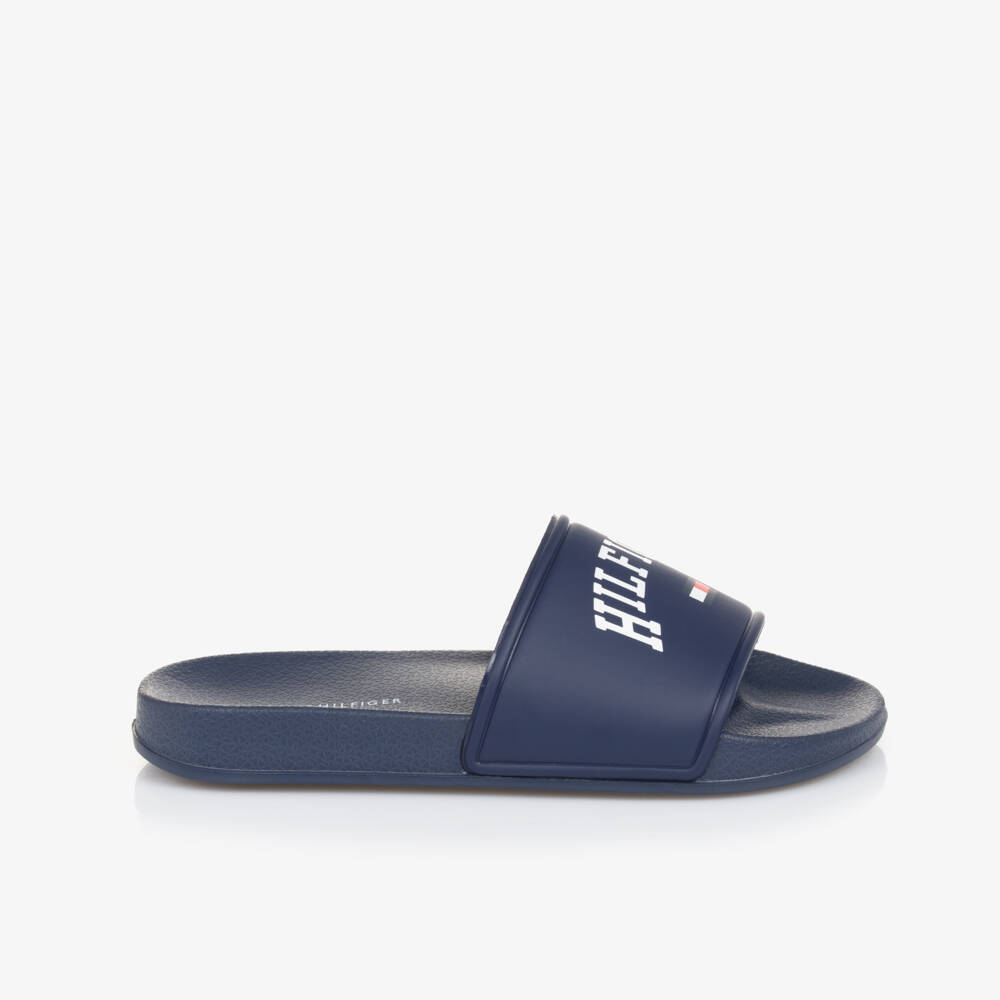 Tommy Hilfiger - Navy Blue Logo Sliders | Childrensalon