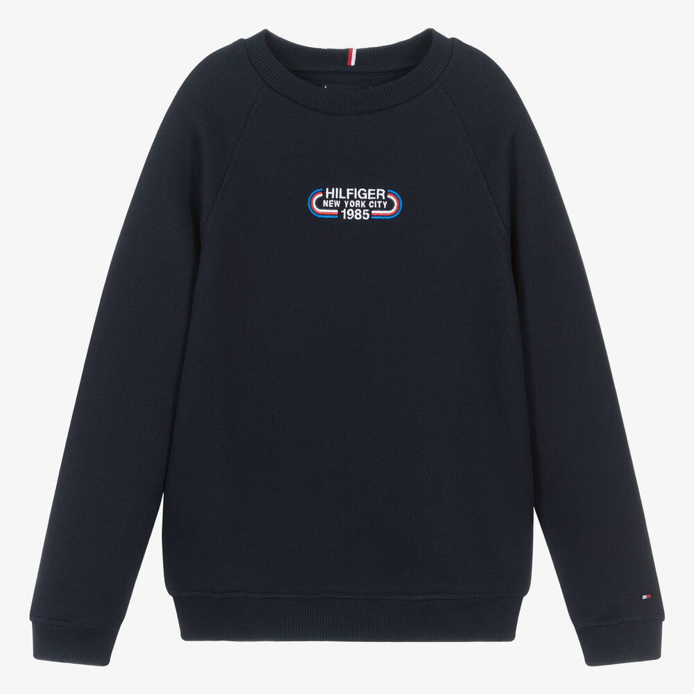 Tommy Hilfiger - Teen Boys Navy Blue Cotton Sweatshirt | Childrensalon