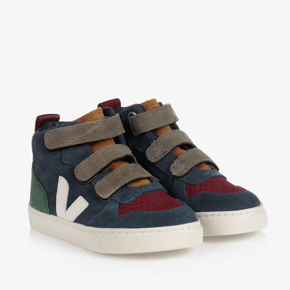 VEJA - Teen Blue Colourblock Suede V-10 Trainers | Childrensalon