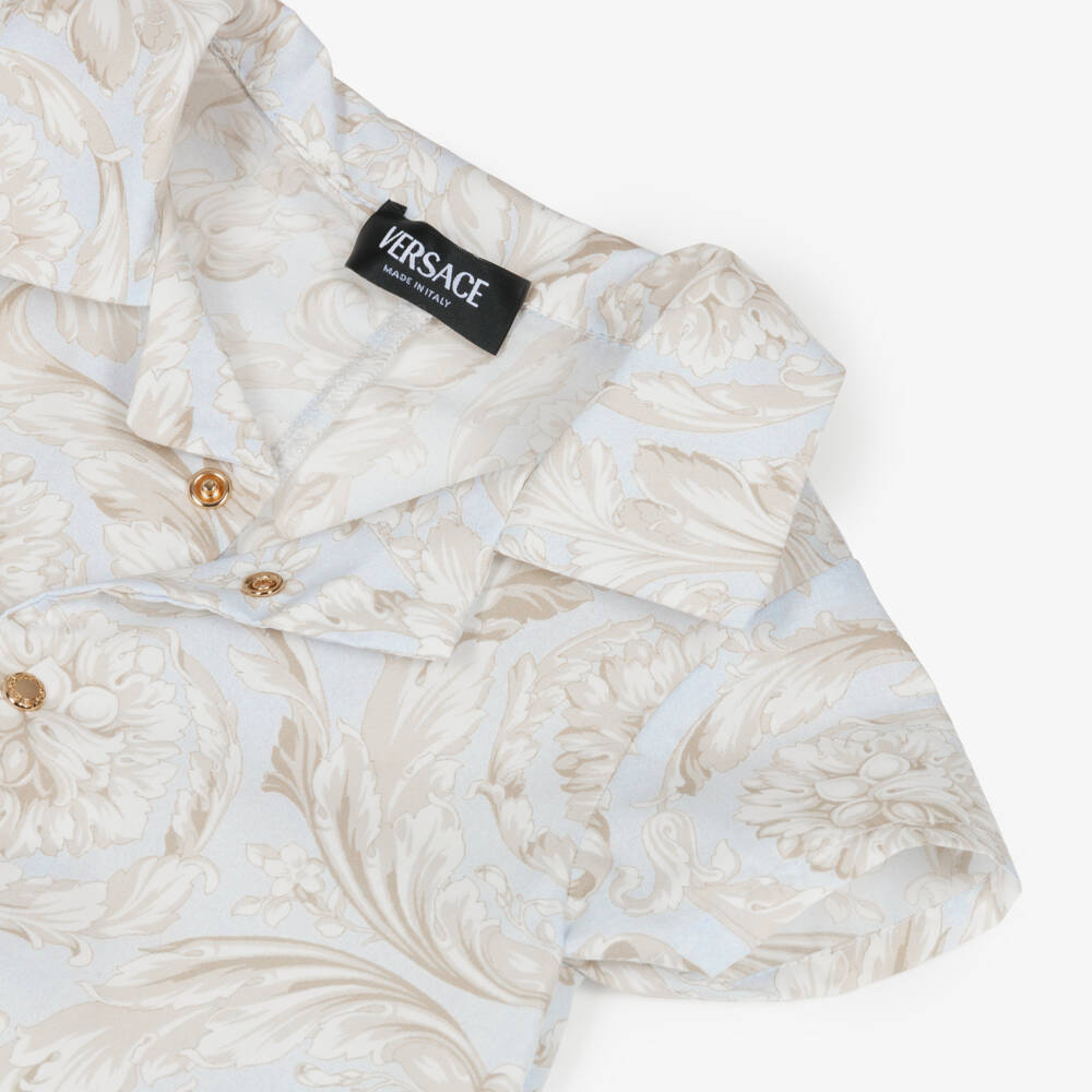 Versace - Baby Boys Blue Barocco Shortie | Childrensalon