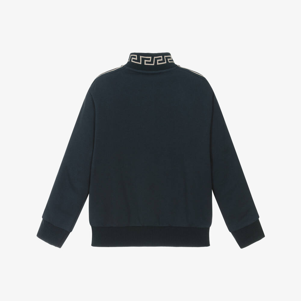 Versace - Boys Blue Cotton Medusa Zip-Up Top | Childrensalon