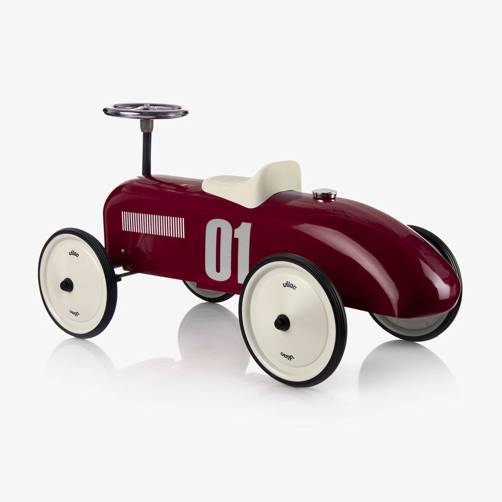 Vilac - Dark Red Ride-On Vintage Car (76cm) | Childrensalon