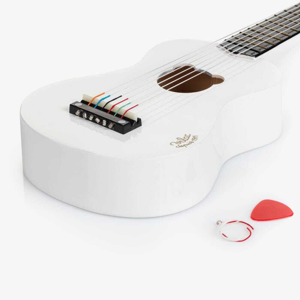Vilac - White Wooden Mini Guitar (54cm) | Childrensalon