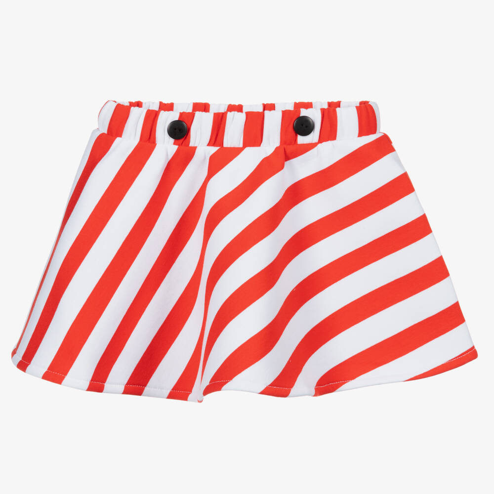 Wauw Capow - Girls Red Candy Cane Stripe Skirt | Childrensalon