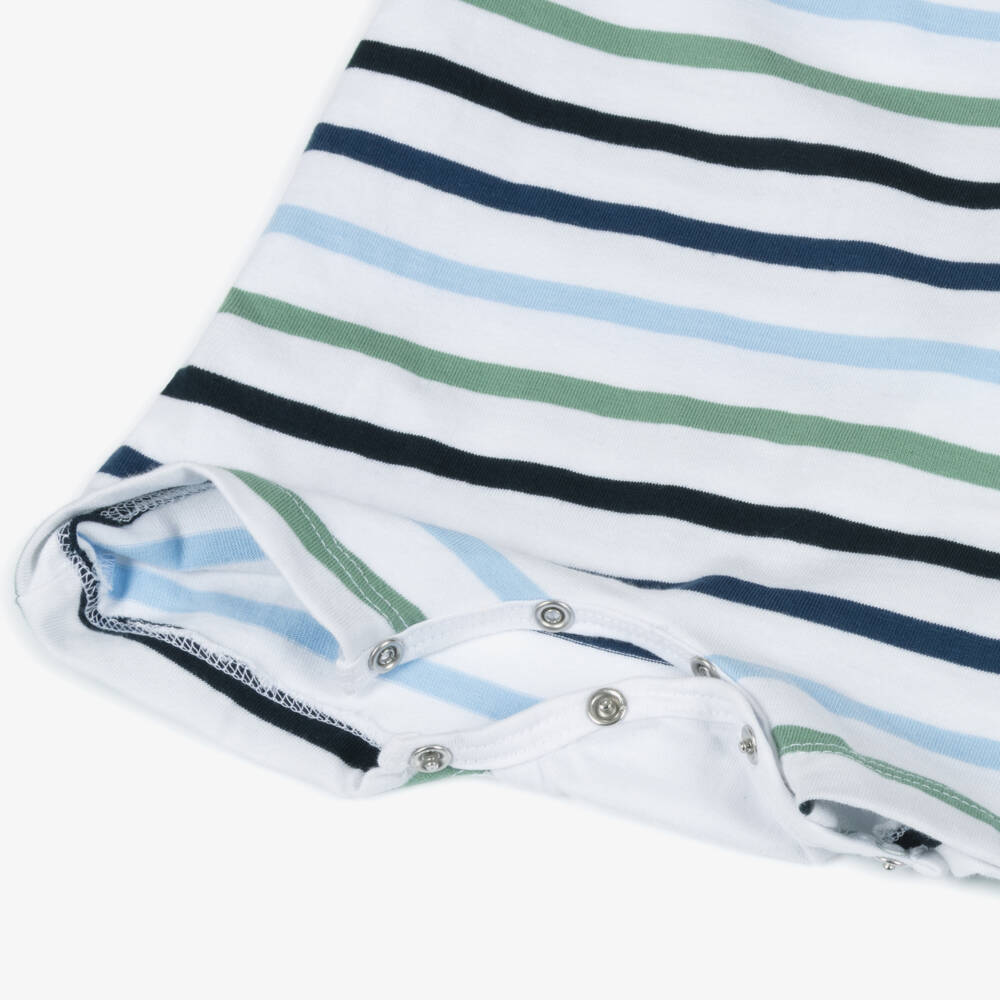 Week-end à la mer - Baby Boys White Cotton Breton Stripe Shortie ...